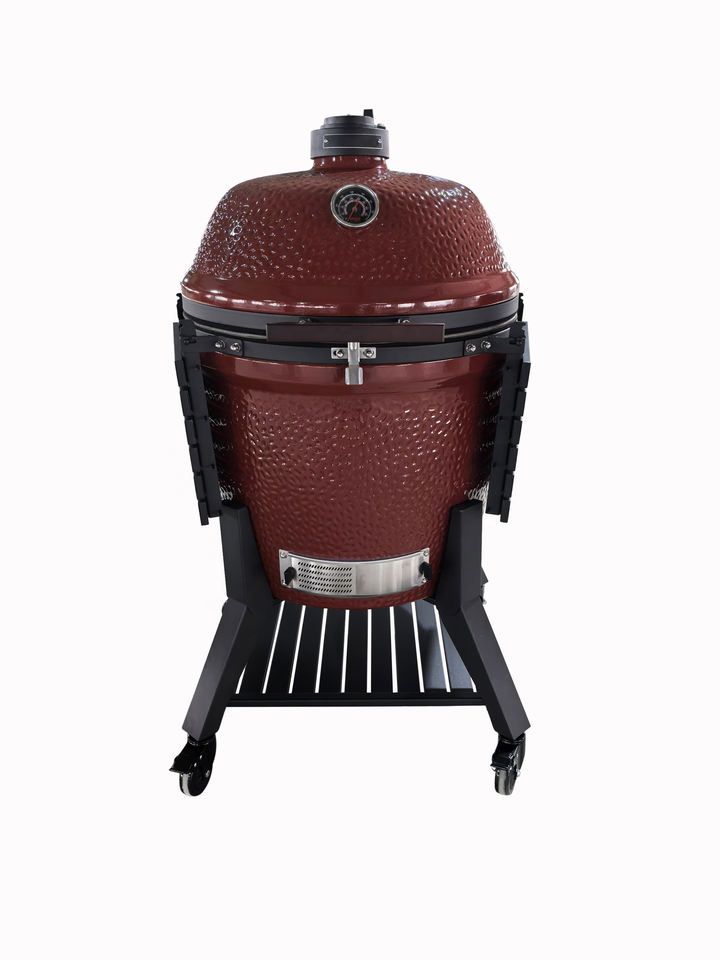 Glossy Deep Red Modern 28-Inch Ceramic Egg Shaped BBQ Stove High ...