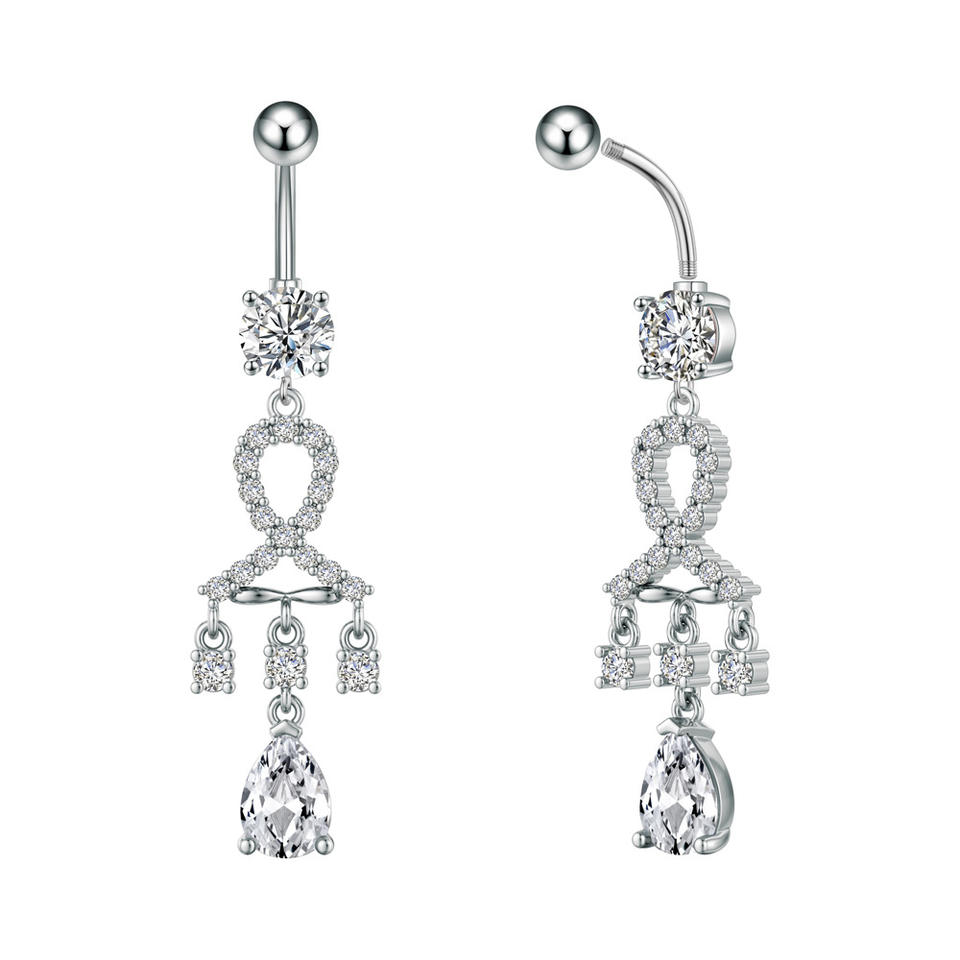 Hisera New Stainless Steel Navel Ring Heart-Shaped Personalized Style ...