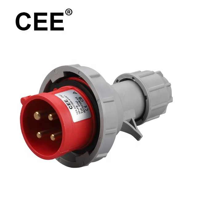 CEE Waterproof IP67 380V 440V 32a 4 Pin 3P+PE 3h Industrial Plugs