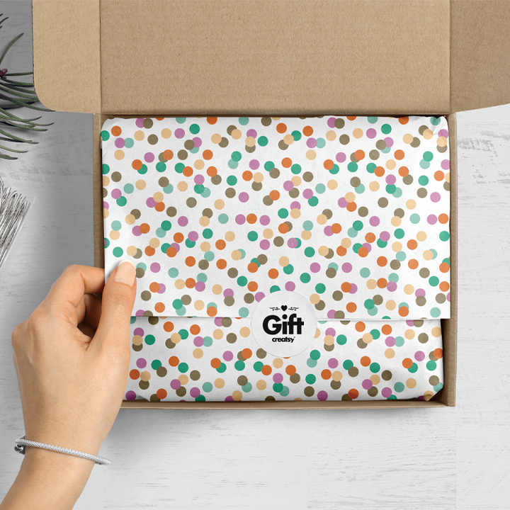 Custom Tissue Paper Gift Wrapping with Multicolour Design