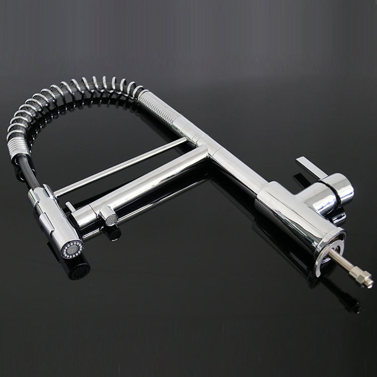Brass Flexible Spring Sink Faucet Kitchen Sink 360 Degree Rotating Pull ...