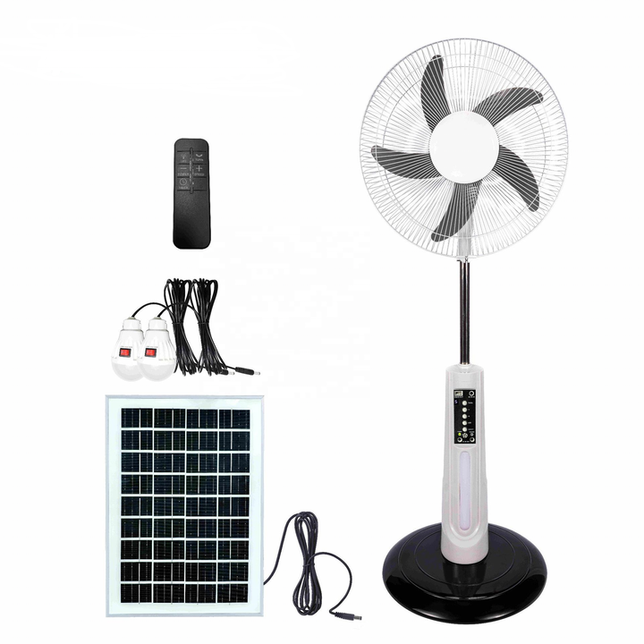 16-Inch Portable Fan: Remote Control, Height-Adjustable, AC/Solar ...