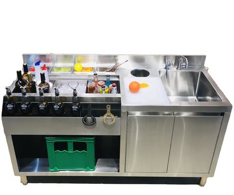Stainless steel cocktail station bar equipment design for pub/bar/hotel ...