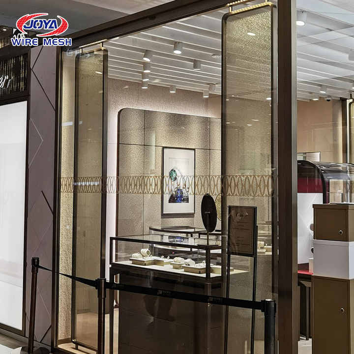 Decorative Laminated Glass Office Partition Screen with Aluminum Wire ...