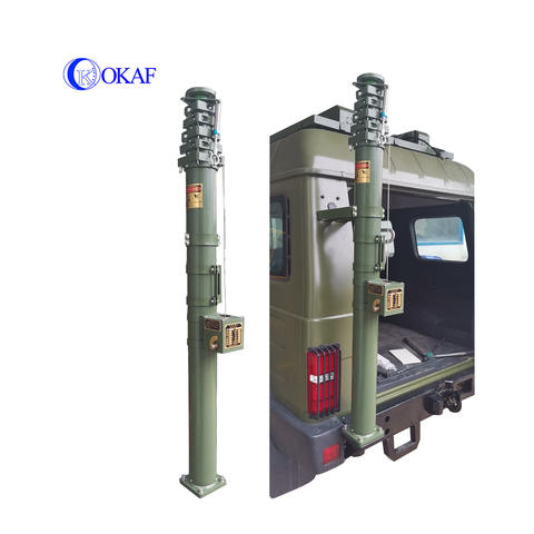 Car Vehicle Fire Truck Mobile Mast Pneumatic Telescopic Light Tower ...