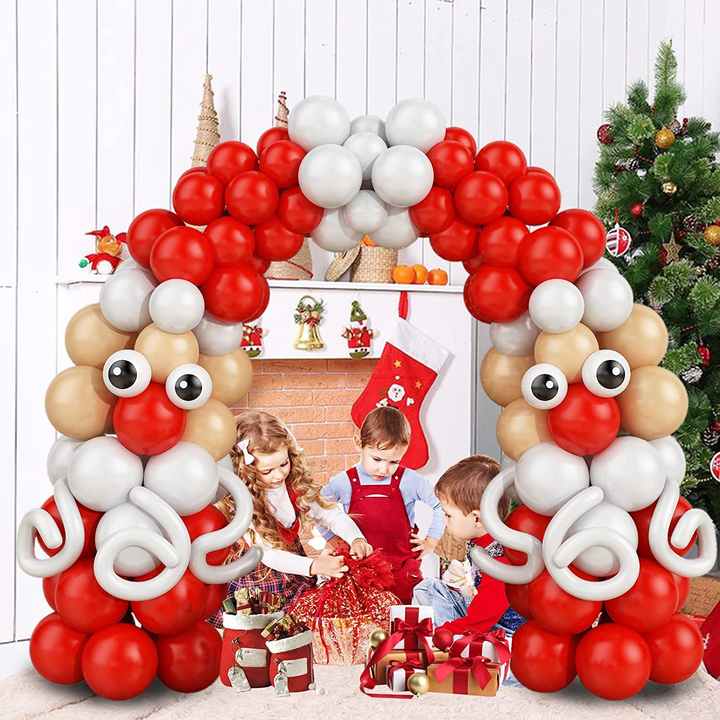 Christmas Decoration Latex Balloon Arch Chain Santa Claus Balloon Chain ...