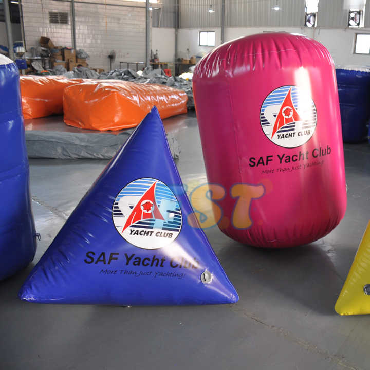 Factory Custom Logo Triangle Tube Water Play Equipment Water Mark Buoy ...