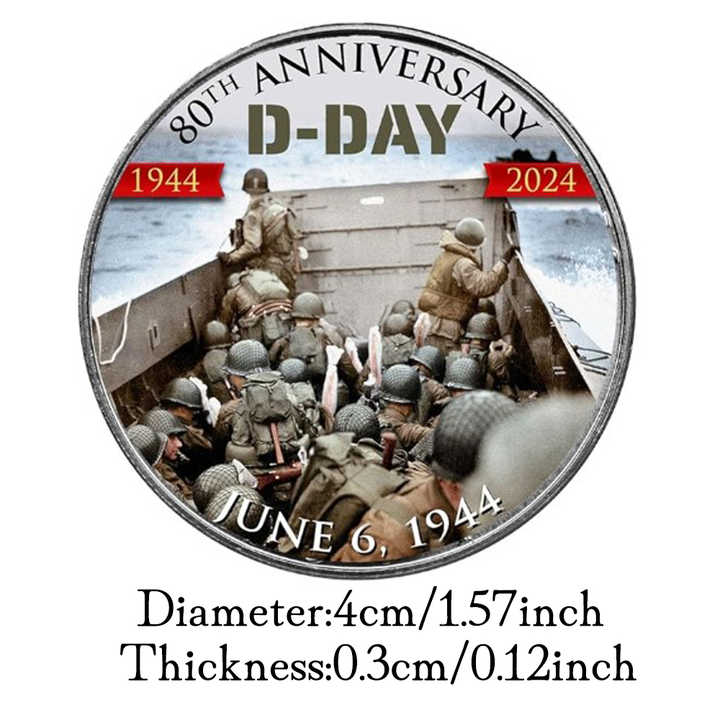 Normandy Invasion 80th Anniversary 1944-2024 Medal Antique Silver ...