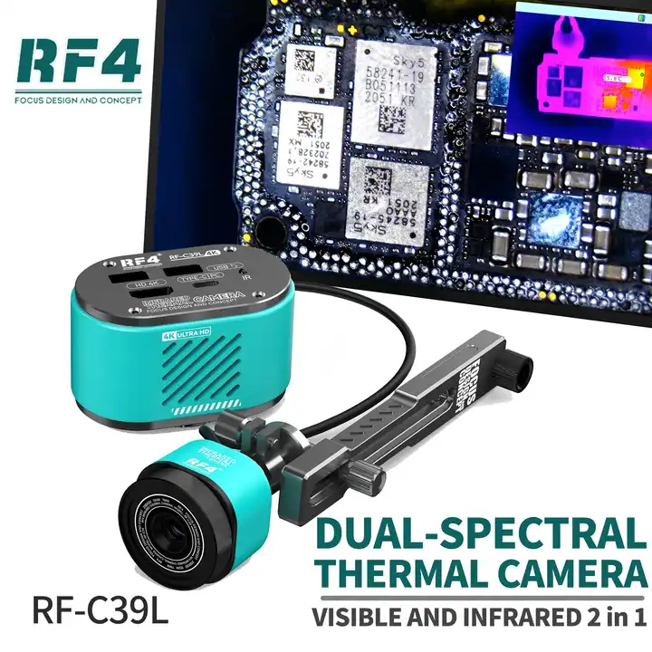 RF4 RF-C39L Dual Spectral 4K Thermal Imager Camera with Fixed Trestle for Microscope Motherboard ...