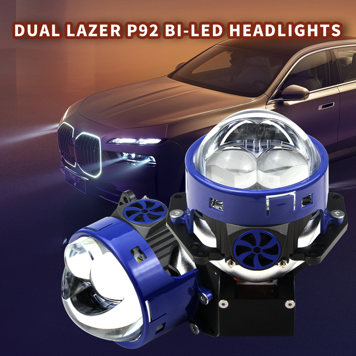 6000K 160W Dual Lens H4 H11 H7 Car Bi Led Projector Lens With Laser ...