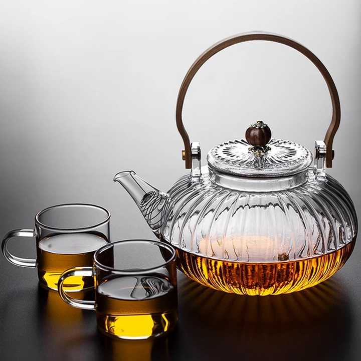 Transparent Glass Coffee Tea Pot Heat-Resistant Juice Flower TeaPot ...