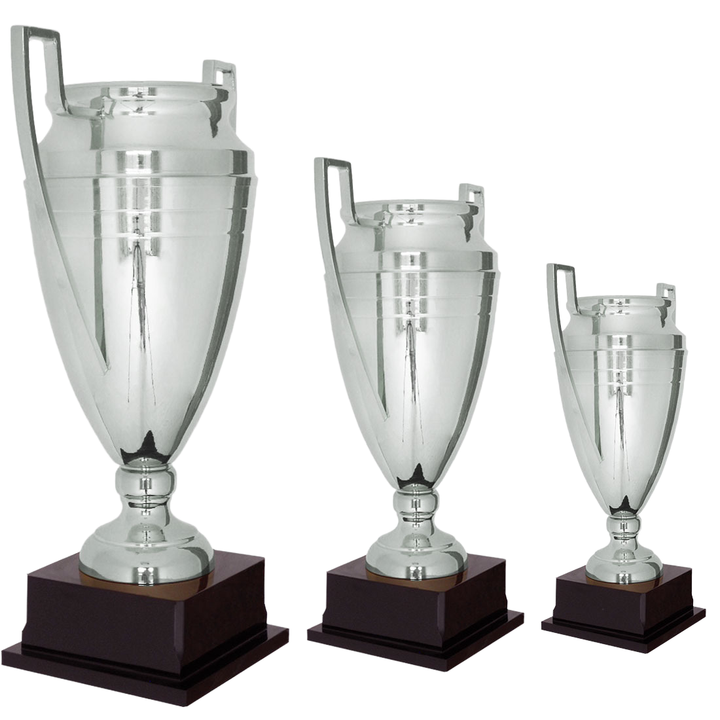 2025 Large Size Silver Plated Wooden Base Stereo Cup Ear Metal Trophy ...
