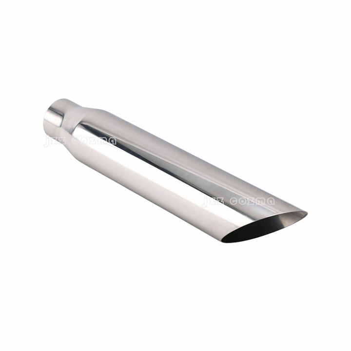 Sport Car Silver Exhaust Tailpipe Dia 67mm Inlet 89mm Tilted Outlet ...