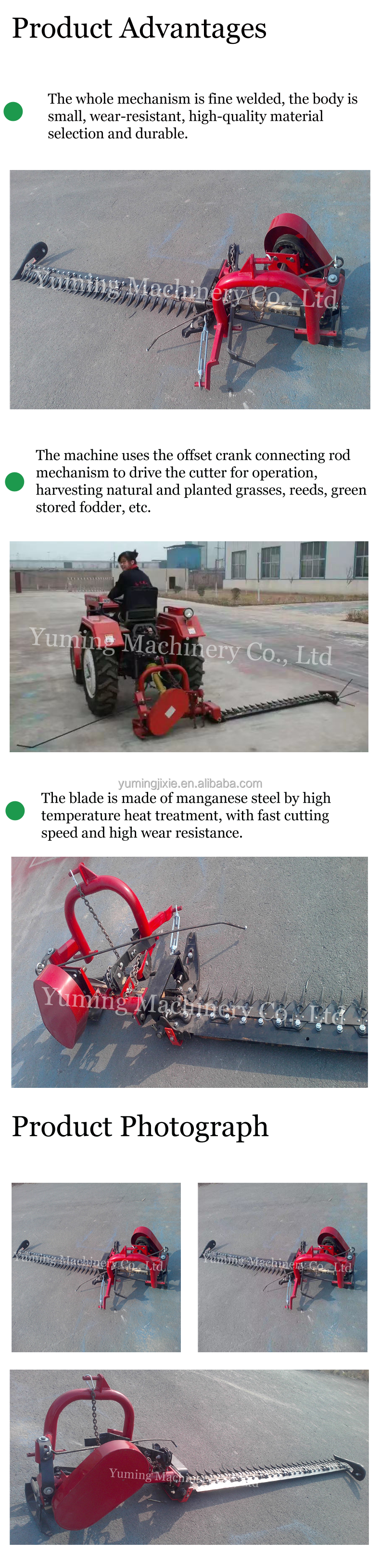 Manufacturer produces tractor mounted pasture harvester sickle mower ...