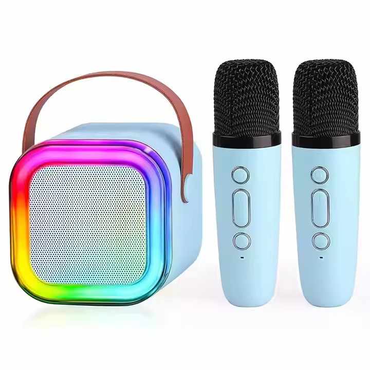K12 Mini Portable Speaker with 2pcs Microphone for Karaoke