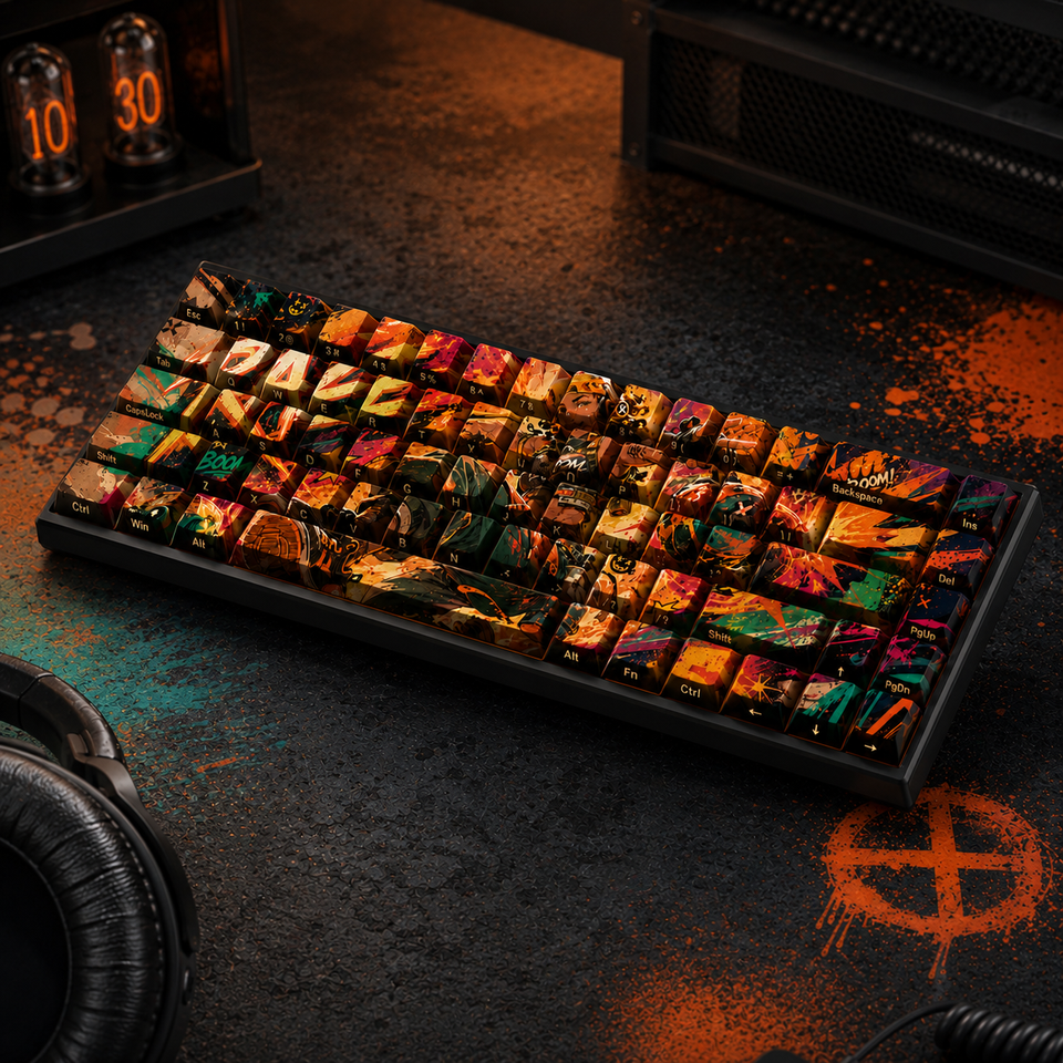 VALORANT Raze Custom 68 Key PBT Dye Sublimation Side-Printed Keycap Set ...