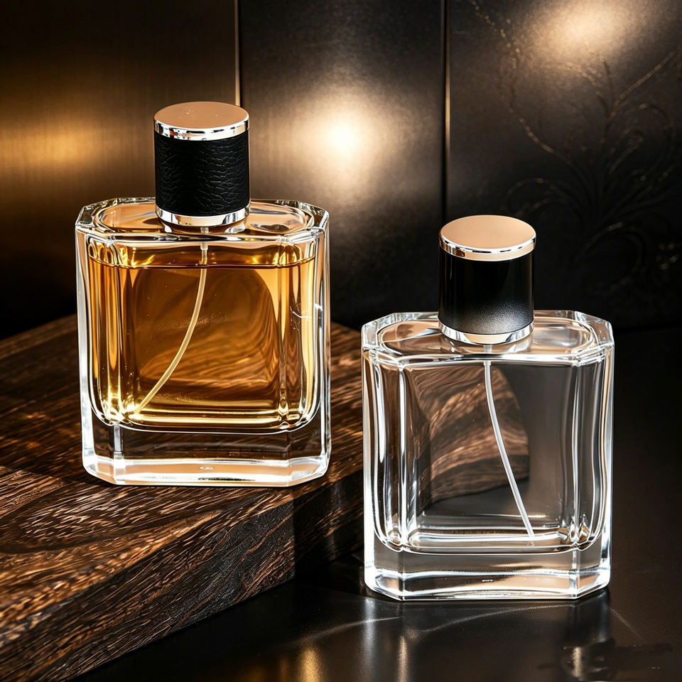 Luxury Empty Square Glass Perfume Bottle With Leather Wrap Cap ...