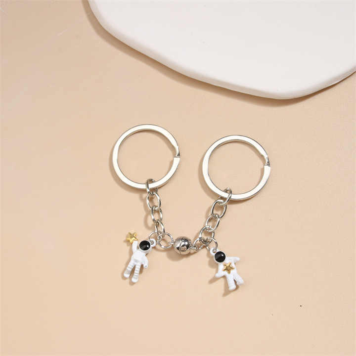 Custom Creative Anime Cute Cartoon Metal Key Ring Space Human Robot ...
