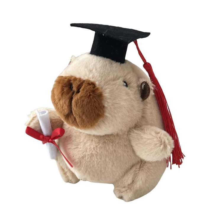 Cute Capybara Graduation Hat Plush Toy Super Soft Embroidered Bear PP ...