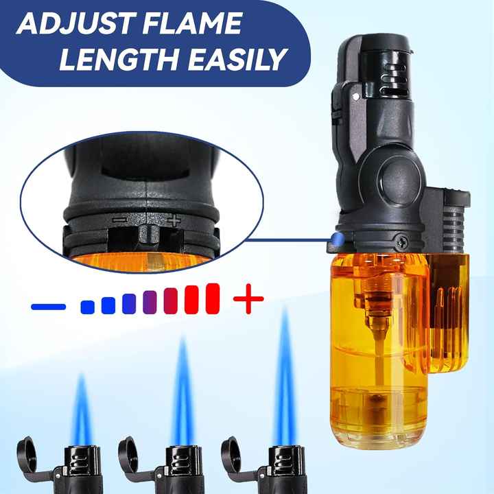 Torch Lighter Mini Refillable Butane Lighters Single Jet Flame 45 Rotatable Windproof Adjustable ...