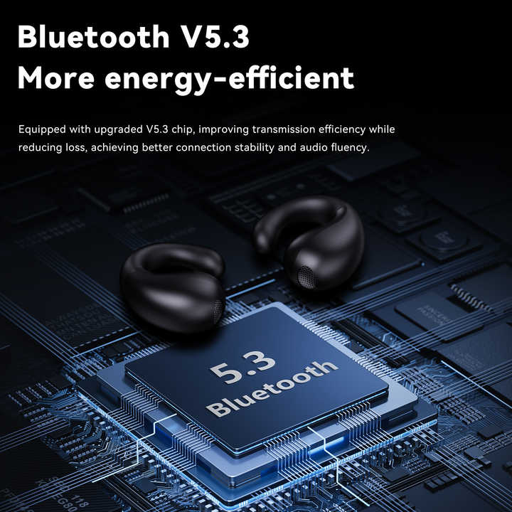 YYK-Q92 Ear Clip Sports Earbuds - LED, Wireless, & Noise Cancelling