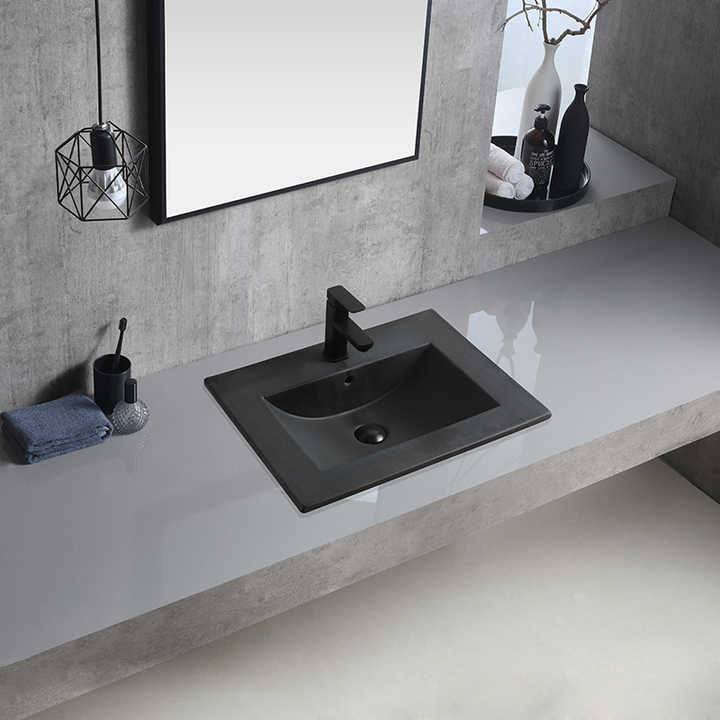 Modern Matte Black Bathroom Vanity Sink - Easy Clean