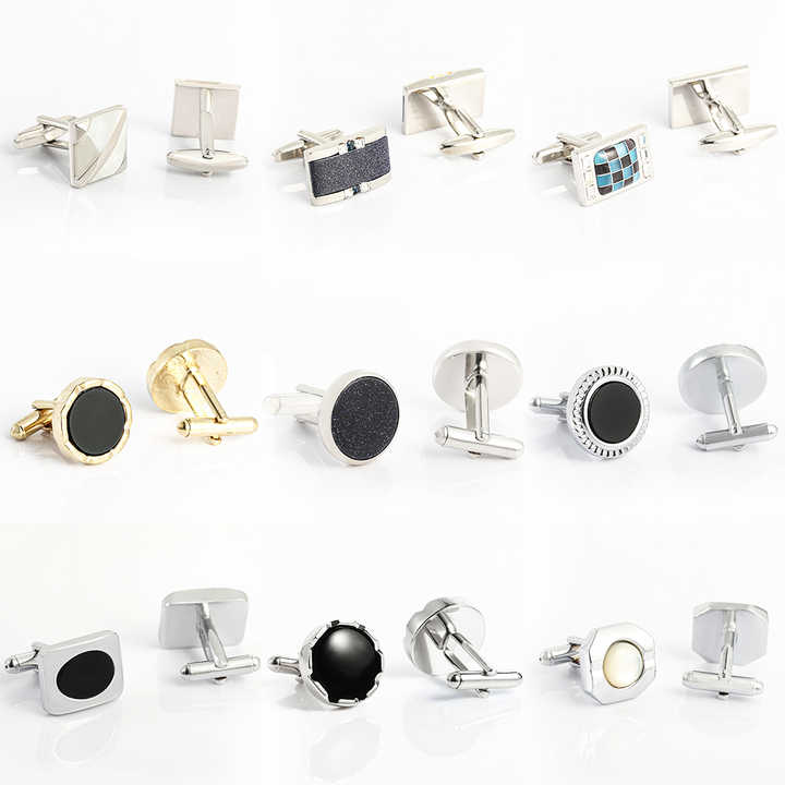 Factory Direct Cufflinks for Men's Seashell Black Onyx Business Luxury ...