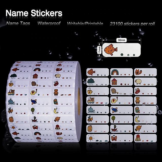 Cute Cartoon Name Stickers - Personalized & Durable