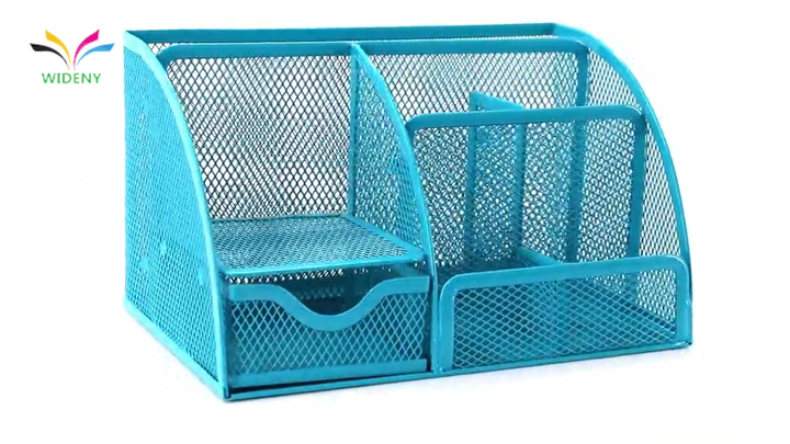 6 Compartments Office Supplies - Desk Organiser Metal Mesh
