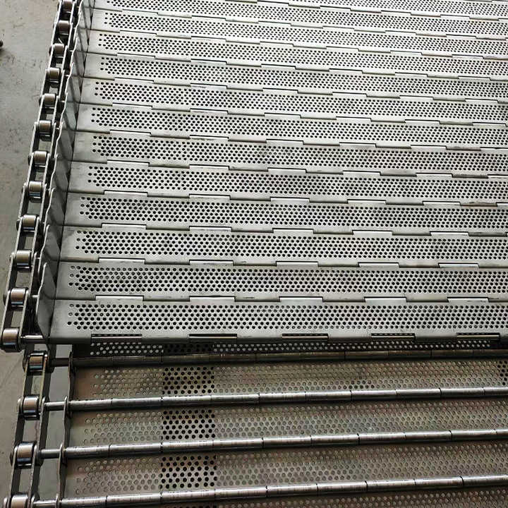 Stainless steel wire mesh chain plate conveyor belt baffle can be added ...