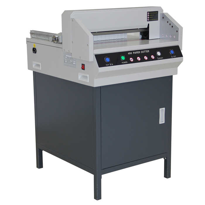 Small A4 Paper Cutting Machine Electric Paper Guillotine Cutter 450mm Delta PLC Motor Manual ...