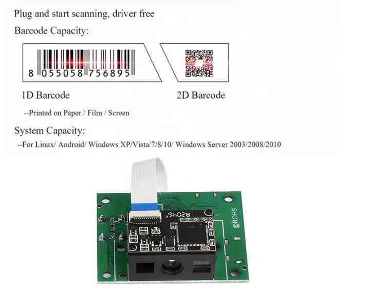 Edoo E8-10 ATM Kiosk USB RS232 Micro Fixed Mount Embedded Barcode ...