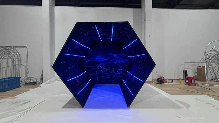 Tunnel Logo Custom Adjustable Photo 360 Booth with Led Lights Enclosure ...