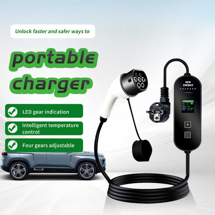 Portable EV Charger 16A Euro Plug Variable 3.5kW Power 10M for Energy ...