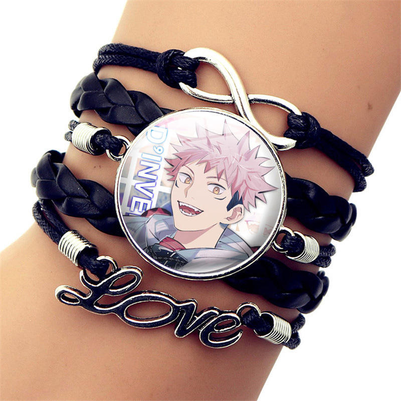 6 Designs Wholesale Satoru Gojo Leather Craft Multi Layer Anime Logo ...