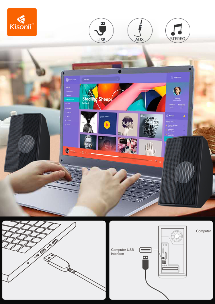 Kisonli Laptop Computer Speaker – S333 - OTC.LK