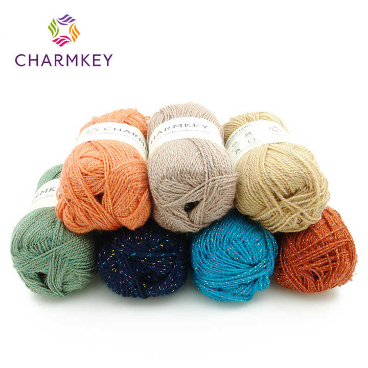 Wholesale customized 50gram per PCS Colorful filigree composition of 90% Acrylic and 10% Lurex ...