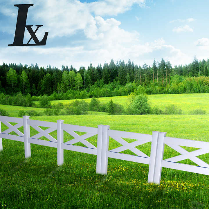 PVC Green Cross Style Post and Rail Fence Gate Double Door 8.2ft.H*4 ...