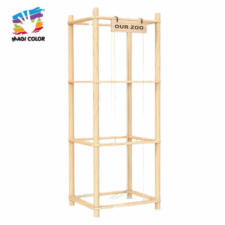 Wooden "Our Zoo" Storage Tower - Multi-Layer Rotating Organizer for ...