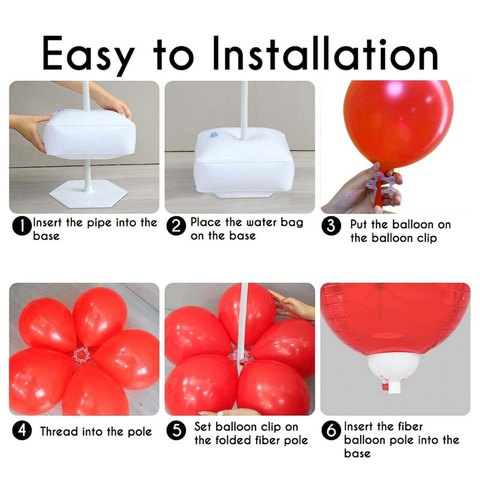 Balloon Arch Stand with Base 8.2ft & 5ft Balloon Arch Kit with Bendable ...