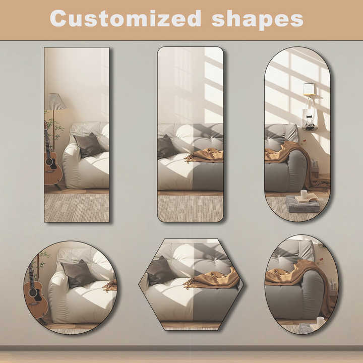 Unbreakable Self Adhesive Flexible Acrylic Mirror Sticker for Wall