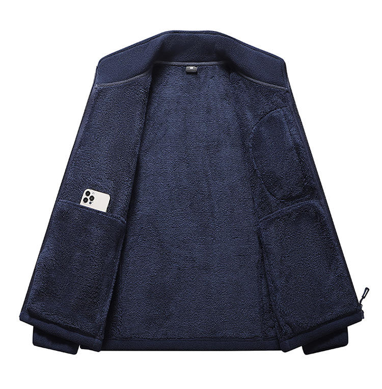 Men's Casual Thickened Fleece Warm Jacket for Winter Thermal Outerwear ...