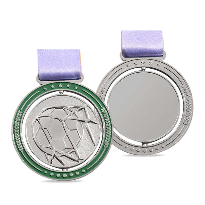 Custom 3D Ribboned ROTATING Medals Electroplated Textured Medallion ...