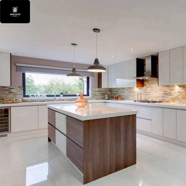 YVT Modern Modular Kitchen Set Prefab Home Furniture Cupboards Lacquer ...