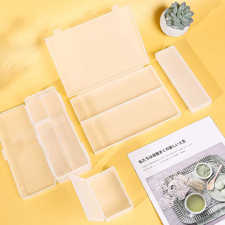 Hengyao Simple Plastic Storage Box for Stationery Transparent Double ...