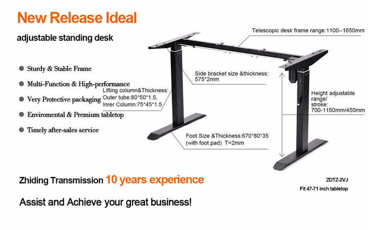 Office Ergonomic Standing Table Legs Electric Standing Desk Stand up ...