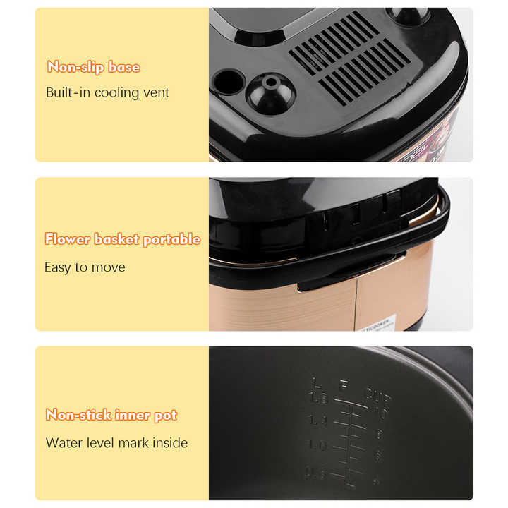 RAF Pot Electric Multi Stainless Steel Rice Cooker - Premium Brand