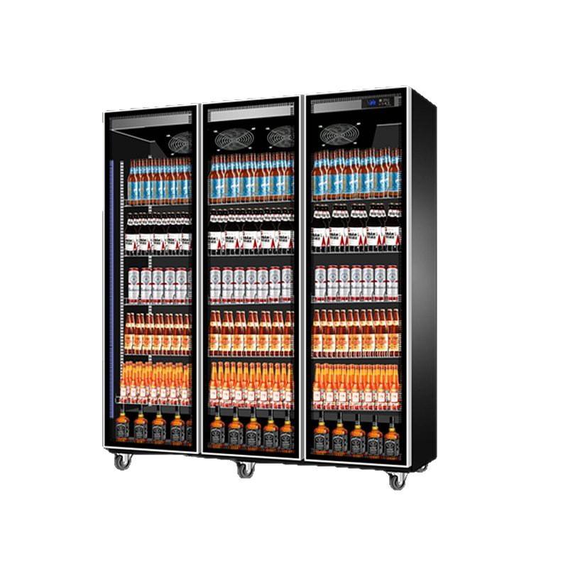 Commercial Air-Cooled Double Door Stainless Steel Beverage Display ...