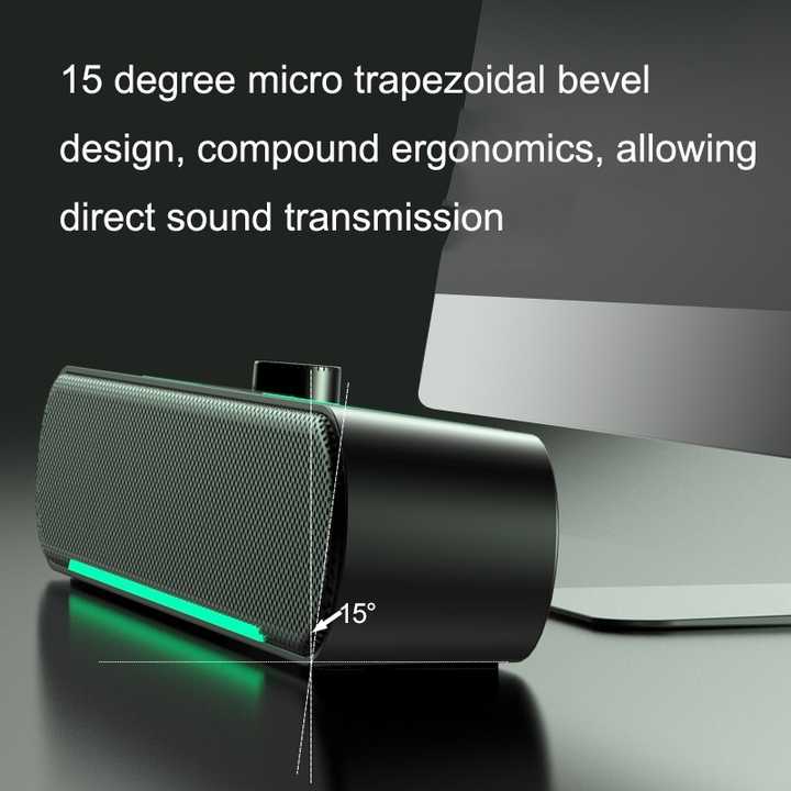 A39 RGB Luminous Stereo Gaming Soundbar - Computer Speaker Bar