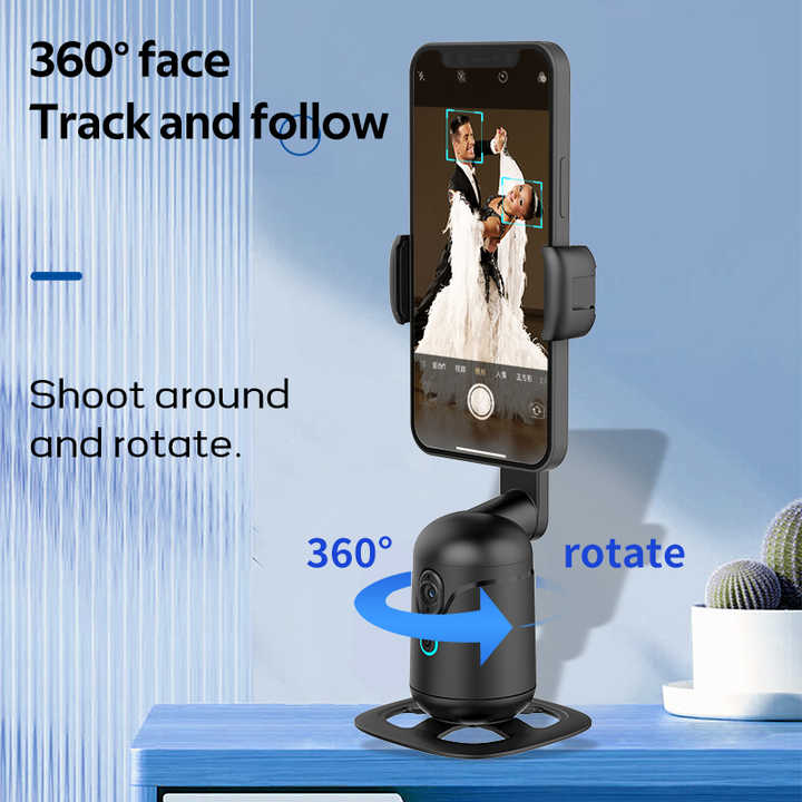 360 Rotation Smart Face Body Tracking Tripod Selfie Phone Camera Mount ...